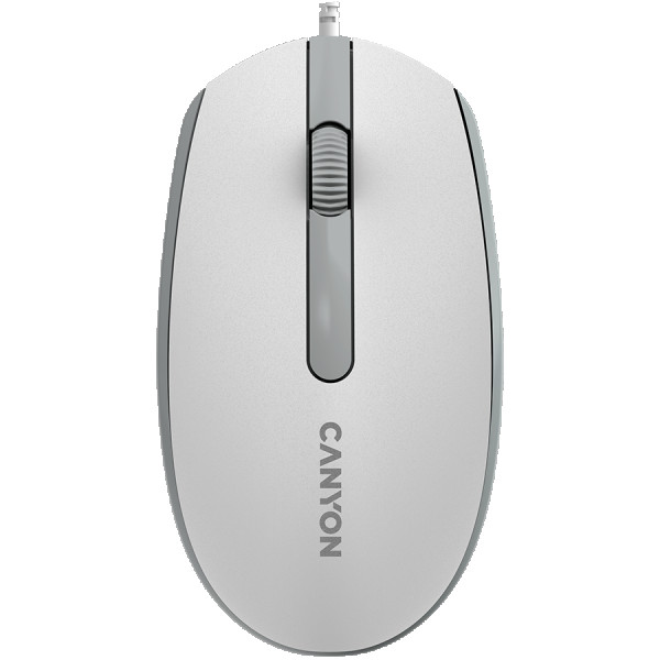 Canyon Wired optical mouse with 3 buttons, DPI 1000, with 1.5M USB cable,White grey, 65*115*40mm, 0.1kg ( CNE-CMS10WG )