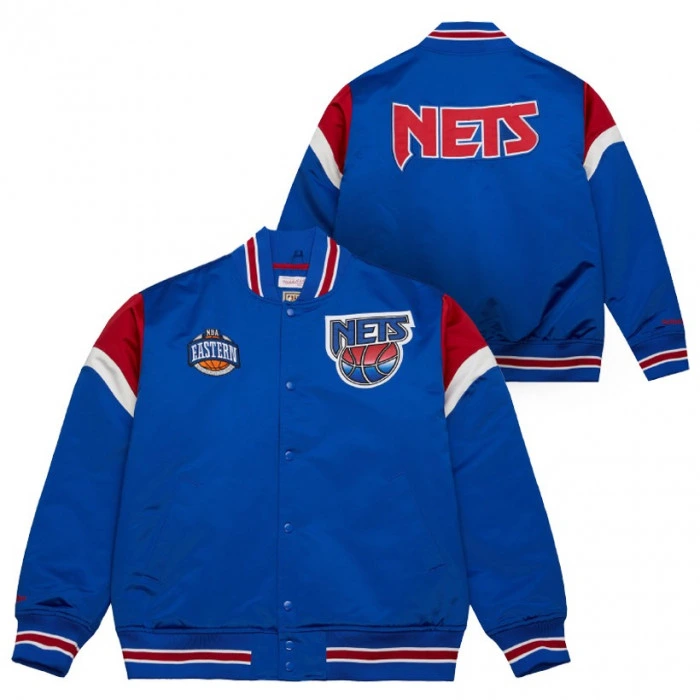 New Jersey Nets Mitchell and Ness Heavyweight Satin jakna