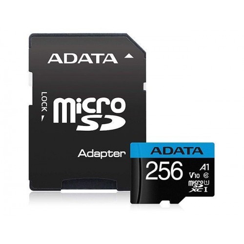 MICRO SD.256GB AData + SD adapter AUSDX256GUICL10A1-RA1