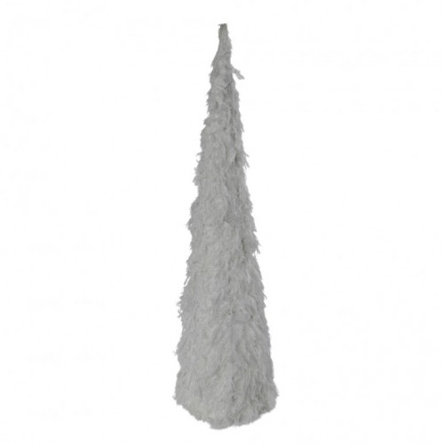 Plush cone jelka plišana bela LED 80cm