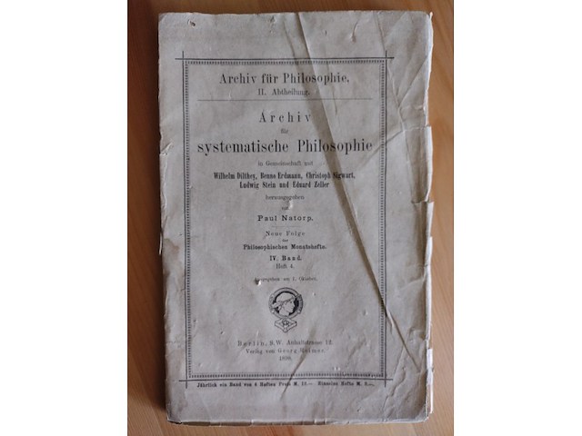 Archiv für systematische Philosophie 4/4