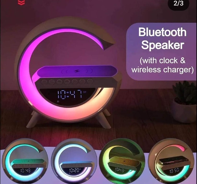 Bluethoth zvucnik,punjac,sat i dekorativno svetlo .Odlican model