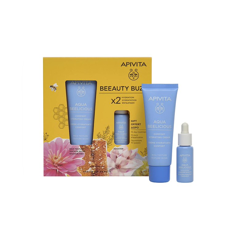 APIVITA PROMO AQUA BEELICIOUS BEEAUTY BUZZ SET Komforna Hidrantna Krema 40 mL i Hidrantni Booster Serum 10 mL