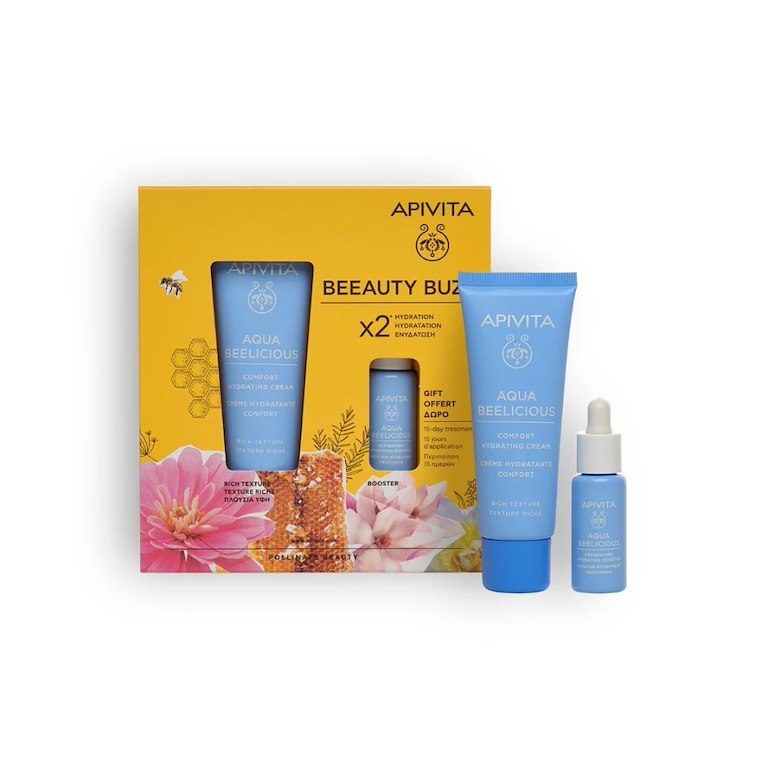 APIVITA PROMO AQUA BEELICIOUS BEEAUTY BUZZ SET Oil Free Hidratantna Gel Krema 40 mL i Hidrantni Booster Serum 10 mL