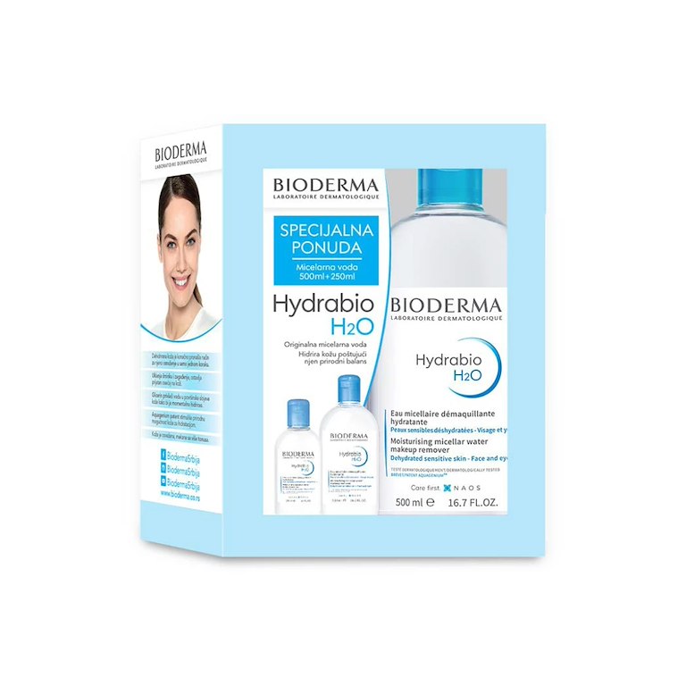 BIODERMA Hydrabio H2O Micelarna Voda 500 mL + 250 mL PROMO