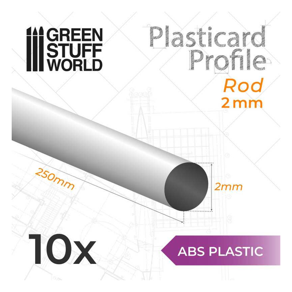 Perfil Plasticard - ABS Round Rods 2mm PACK