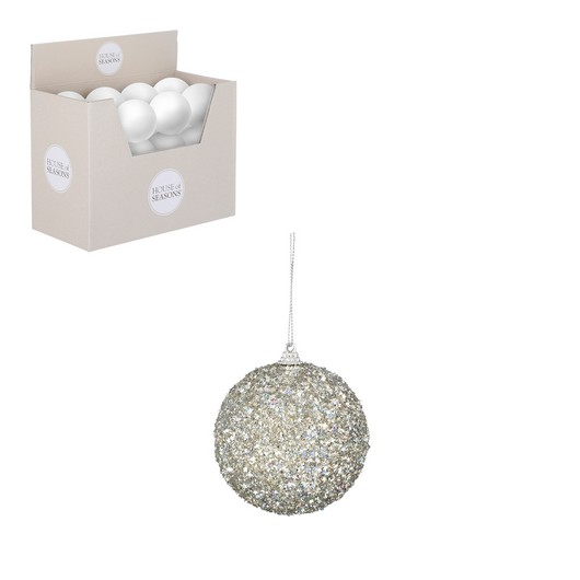 NG dekoracija - HANGING BAUBLE 8cm 1143433 - Silver - EDL