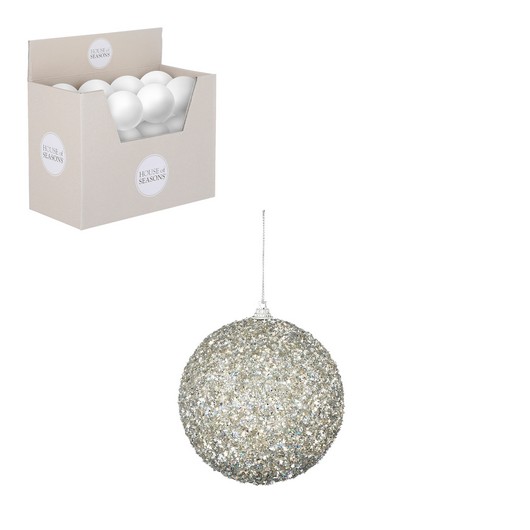 NG dekoracija - HANGING BAUBLE SET 24pcs 10cm 1143434 - Silver - EDL