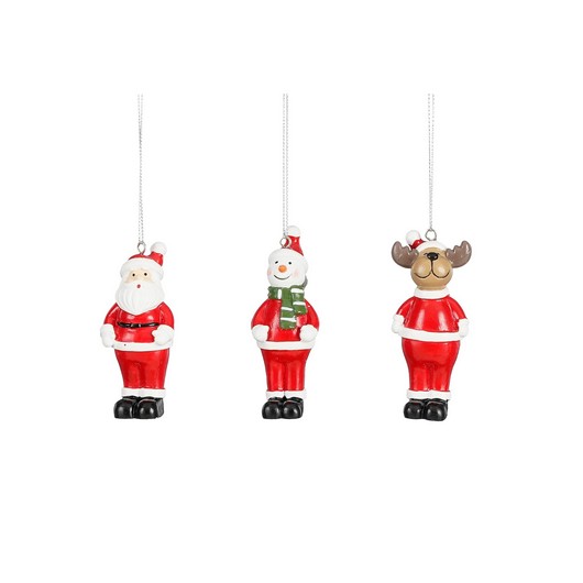 NG dekoracija - HANGING SANTA/SNOWMAN/DEER 7cm 1141272 - Red - EDL