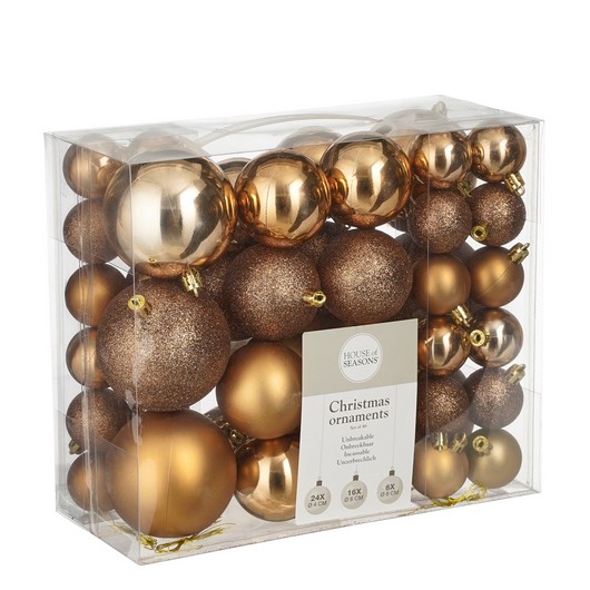 NG dekoracija - HANGING BALL SET 46pcs 1143768 - Copper - EDL