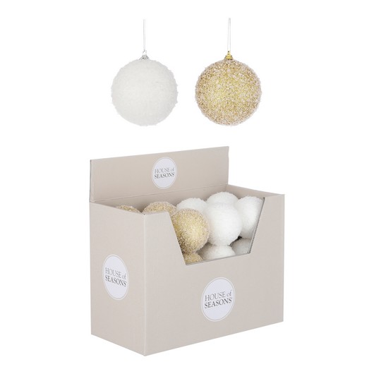 NG dekoracija - HANGING BALL 8cm 1082485 - Gold/White - EDL