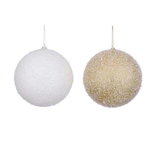 NG dekoracija - HANGING BALL 15cm 1082487 - Gold/White - EDL