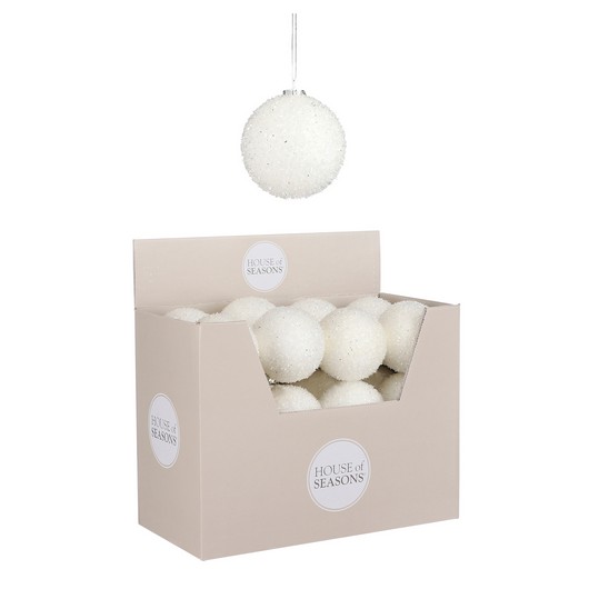 NG dekoracija - HANGING BALL 8cm 1101086 - White - EDL