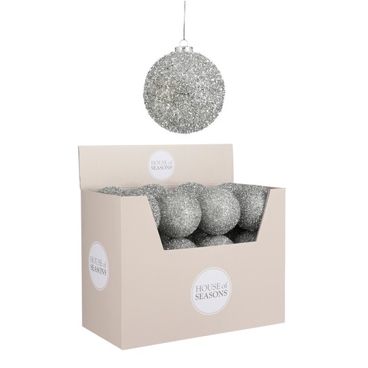 NG dekoracija - HANGING BALL 10cm 1101098 - Silver - EDL