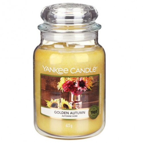 Golden Autumn Yankee Canlde mirisna sveća L (suncokret, citrusi, krizantema, pačuli...)