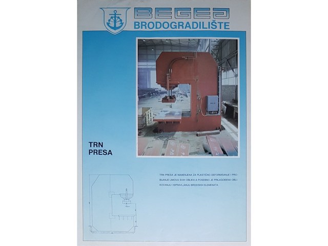 Brošura Proizvoda `BEGEJ BRODOGRADILIŠTE` Jugoslavija