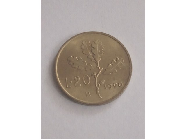 20 Lira 1990.g - Italija - ODLIČNA Kovanica -
