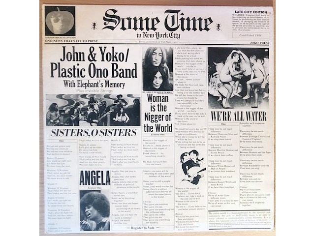 2LP JOHN LENNON - Some Time In NYC (1972) Italy ODLIČNA