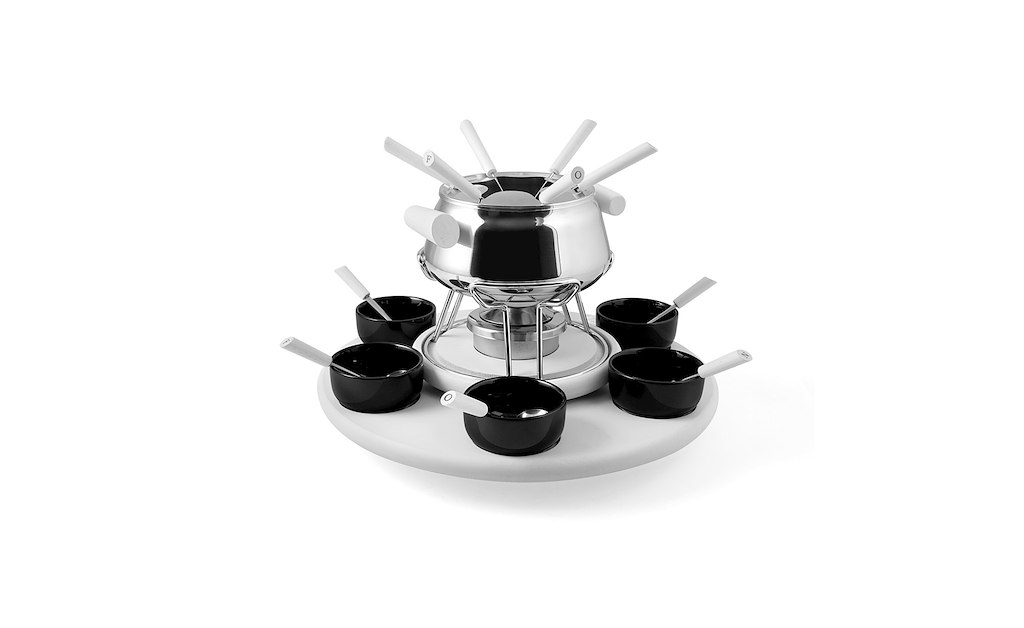 Fondue set sa grejačem i viljuškama Inox 10 kom