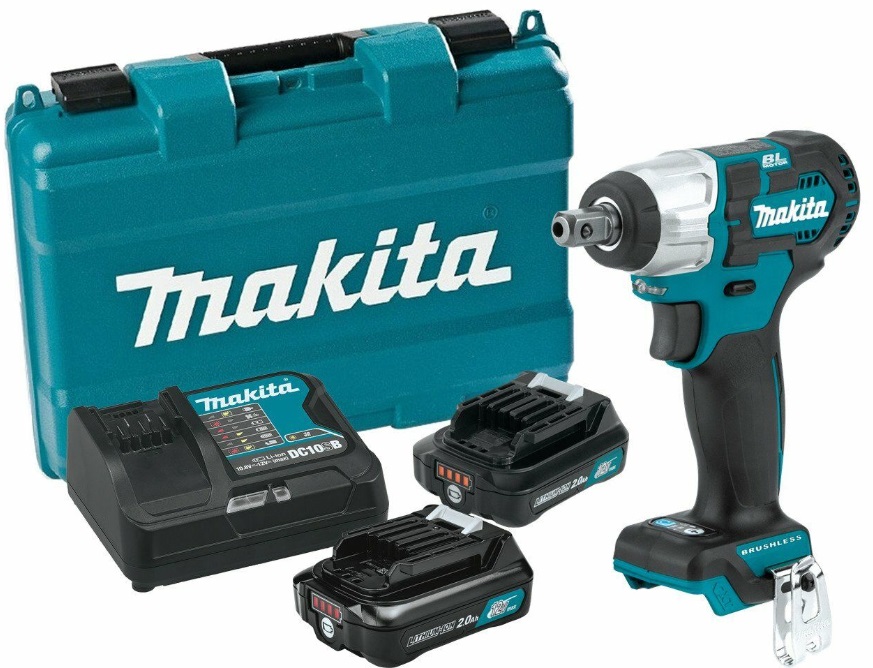 .Makita akumulatorski udarni odvrtač bez četkica TW161DSAE; 12V; 2 x 2,0 Ah