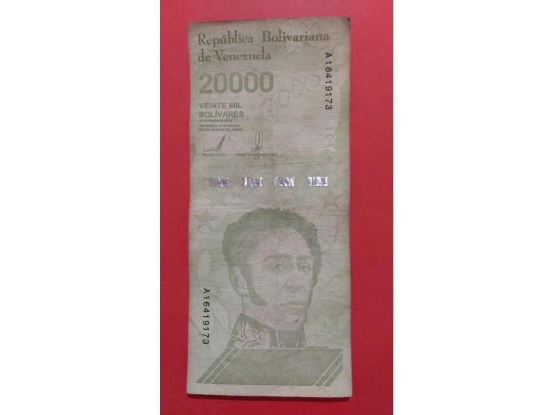 20.000 bolivares 2019 god Venecuela