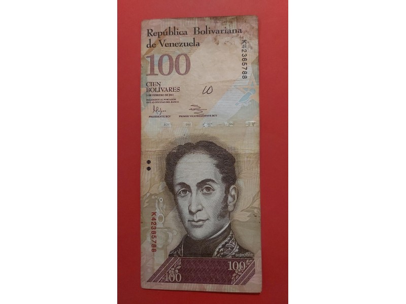 100 bolivares 2011 god Venecuela