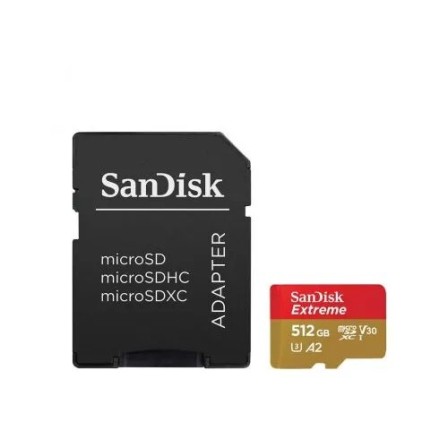 SanDisk SDXC 512GB Extreme micro 190MB/s UHS-I Class10 U3 V30+Ad