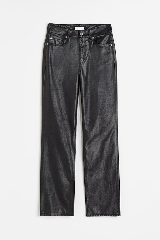 Coated Straight High Jeans