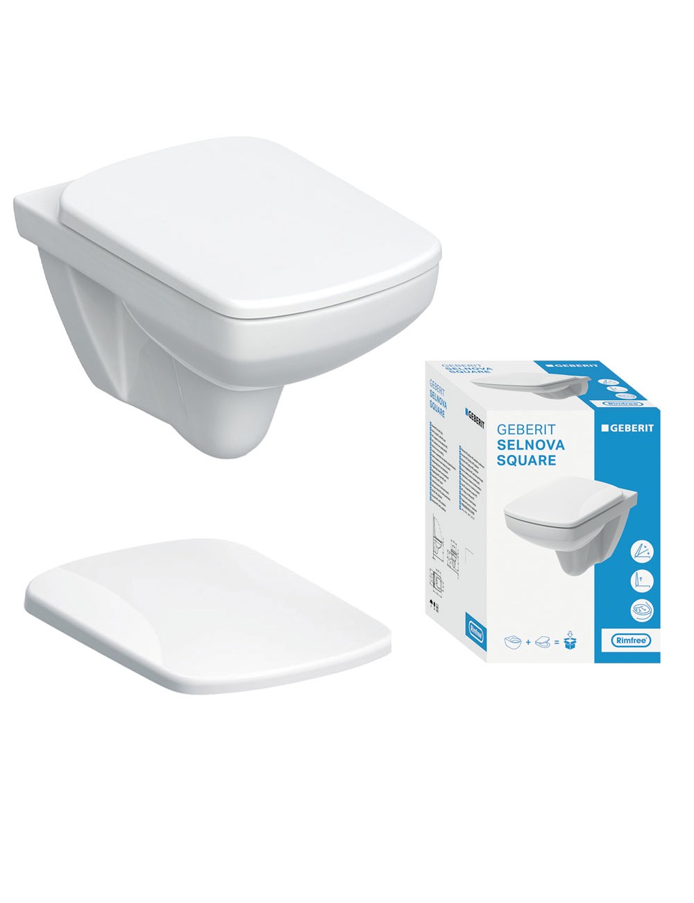 Geberit SELNOVA SQUARE set konzolna WC šolja sa soft close take off WC daskom