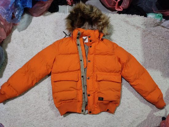 H&M zimska jakna sa krznom narandzasta vel. S