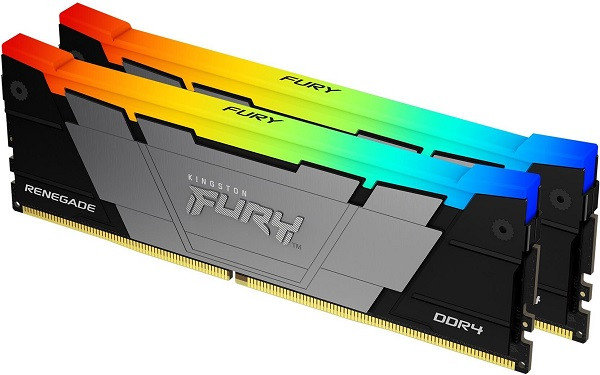 DDR4 64GB (2x32GB) 3200MHz [FURY RENEGADE RGB], Non-ECC UDIMM, CL16 1.35V, 288-Pin 2Rx8, Memory Kit, w/RGB Heatsink, XMP ( KF432C16RB2AK2/6
