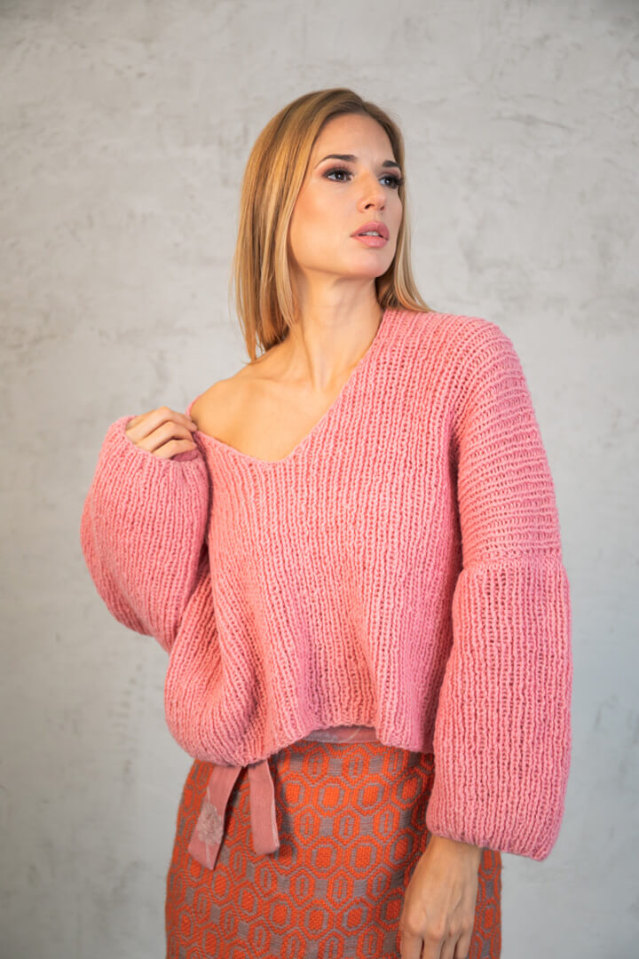 Ženski džemper roze