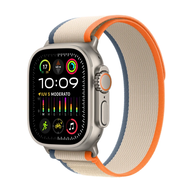 Apple Watch Ultra2 Cellular (MRF13SE/A) 49mm S/M Titanium Case with Orange/Beige Trail Loop pametni sat