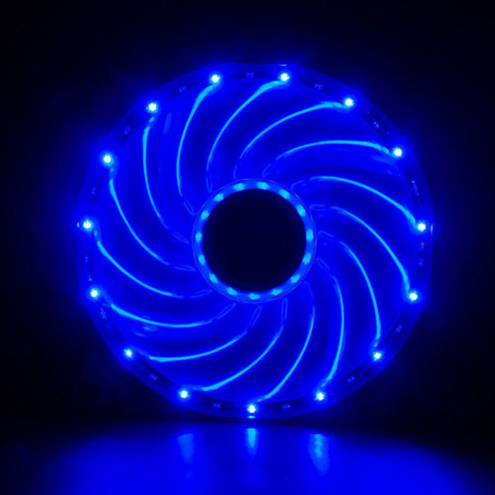 Cooler 120×120 LED BLUE/15lights/black frame/3pin+4pin