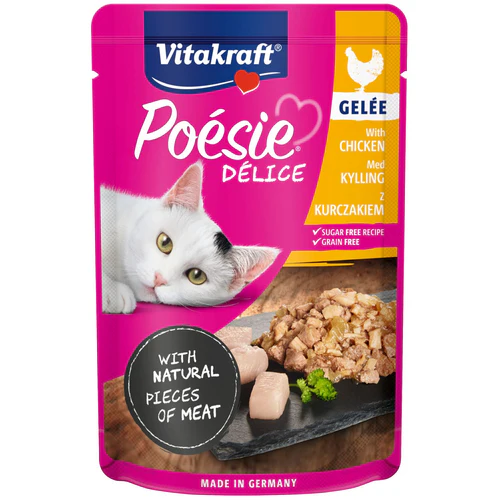 VITAKRAFT Posie Dlice, komadići piletine u ukusnom želeu, za mačke, 85g