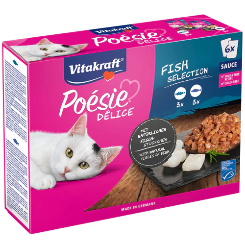 VITAKRAFT Posie Dlice, riblji meni u sočnom sosu, za mačke, 6x85g