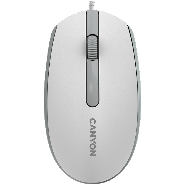 Canyon Wired optical mouse with 3 buttons, DPI 1000, with 1.5M USB cable,White grey, 65*115*40mm, 0.1kg ( CNE-CMS10WG )