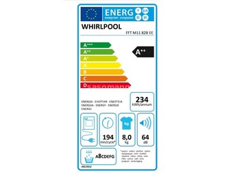 WHIRLPOOL Mašina za sušenje veša FFT M11 82B EE 8 kg A++