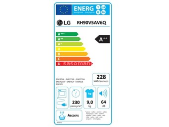 LG Mašina za sušenje veša RH90V5AV6Q 9 kg A++