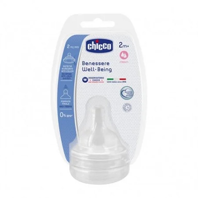 Chicco cucla Giotto od silikona spori protok 2m+, 2/1