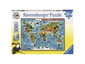 Ravensburger puzzle - Ilistrovana karta sveta- 300 delova