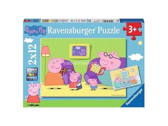 Ravensburger puzzle - Pepa prase u kući - 2x12 delova