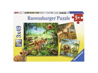 Ravensburger puzzle - Životinje u divljini - 3x49 delova