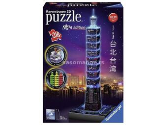 Ravensburger 3D puzzle - Finansijski centar Taipei 101 noćno izdanje - 216 delova