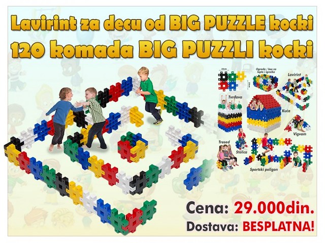 Lavirint za decu od BIG PUZZLE kocki set od 120kom. koc