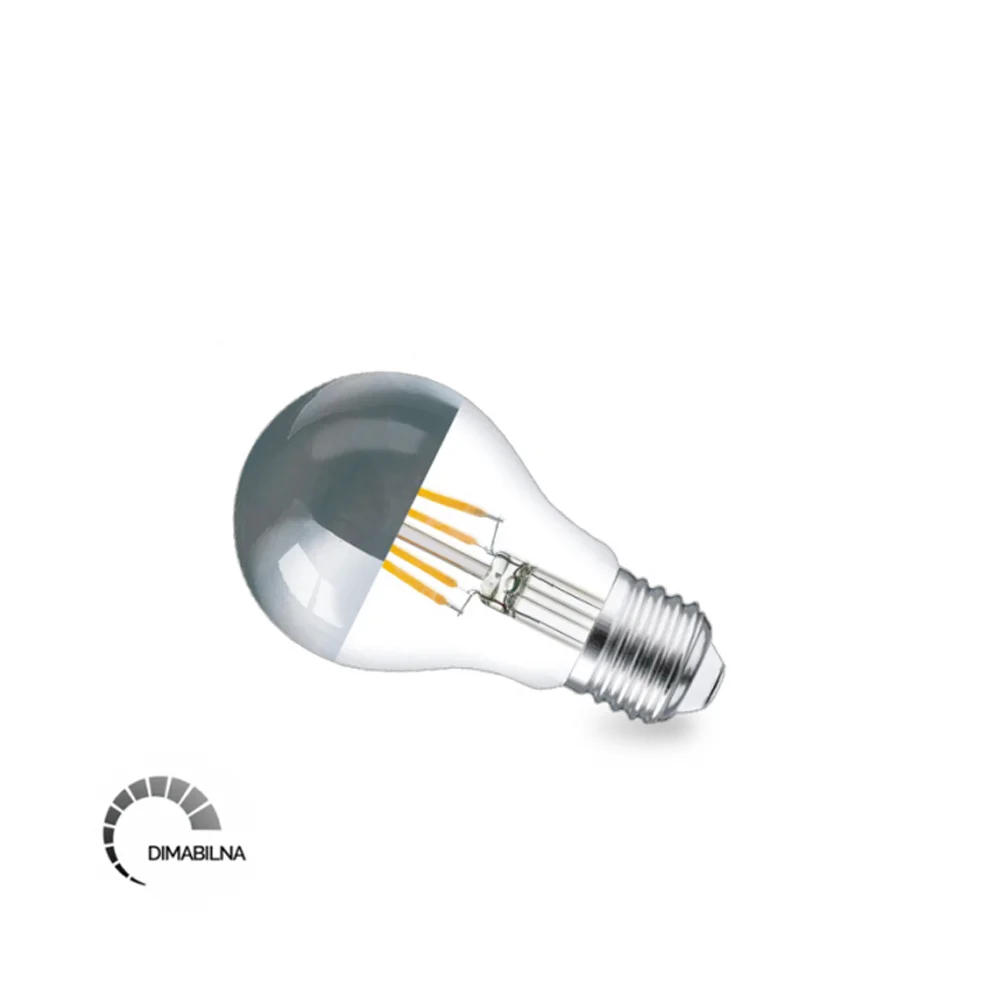 LED SIJALICA FILAMENT DIM A60 6W E27 2700K 600LM TOP SILVER