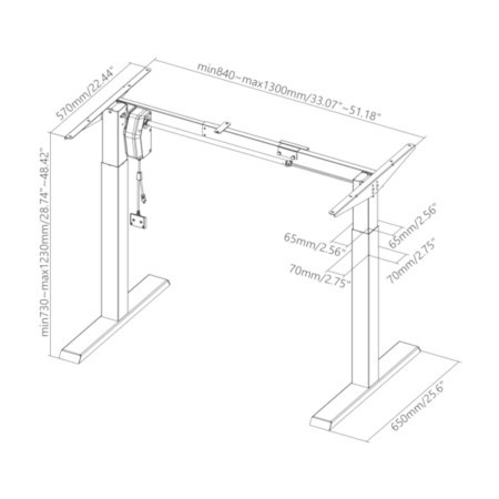 S-Box MD 622 noge za sto - 1 motor