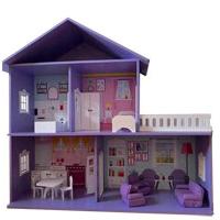 Velika kućica za lutke sa nameštajem Nora lila