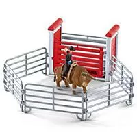 Schleich Figurice Domaće životinje - Rodeo - Kauboj na leđima bika u areni 41419