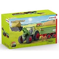 Schleich Figure Domaće životinje - Traktor s prikolicom farmer i tele 42379